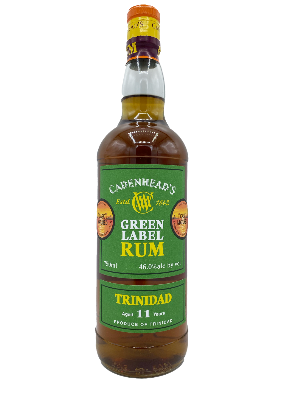 Cadenhead's Green Label 11yr Trinidad Rum 92pf 750ml – Deer Park Wine ...