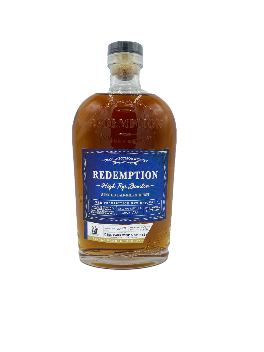 Redemption High Rye 'Deer Park' Single Barrel 750mL – Deer Park Wine ...